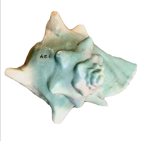 Accents | Ceramic Conch Shell Turquoise Pink | Poshmark